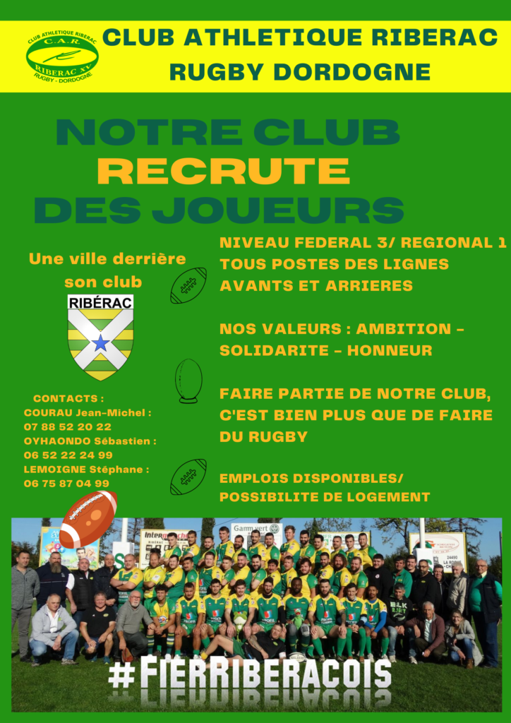 Le CAR Rugby recrute